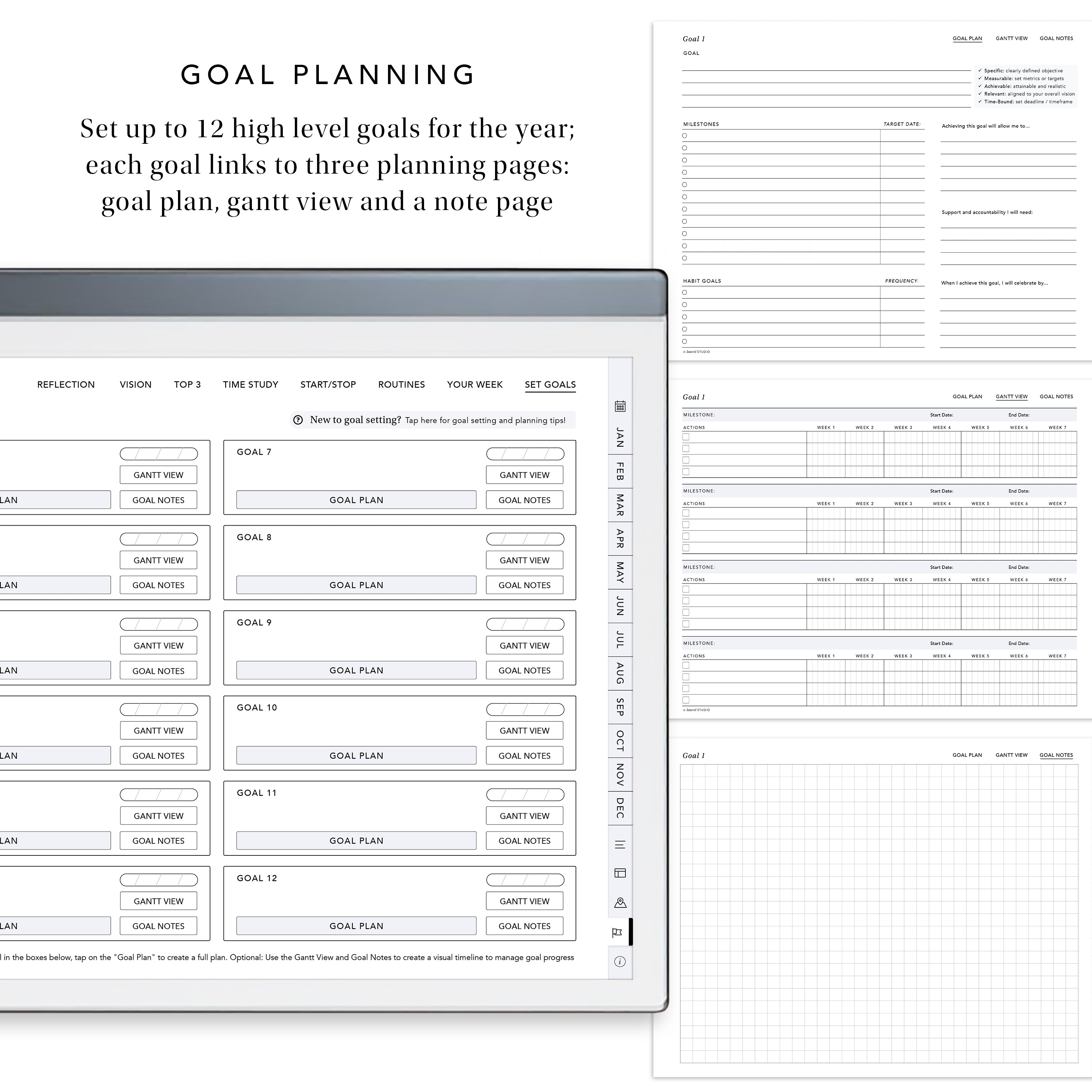 2026 Planner for E-Ink Tablets for reMarkable, Supernote and Boox (Plu ...